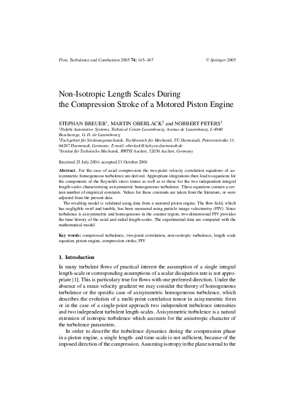(PDF) Non-Isotropic Length Scales During the Compression Stroke of a ...