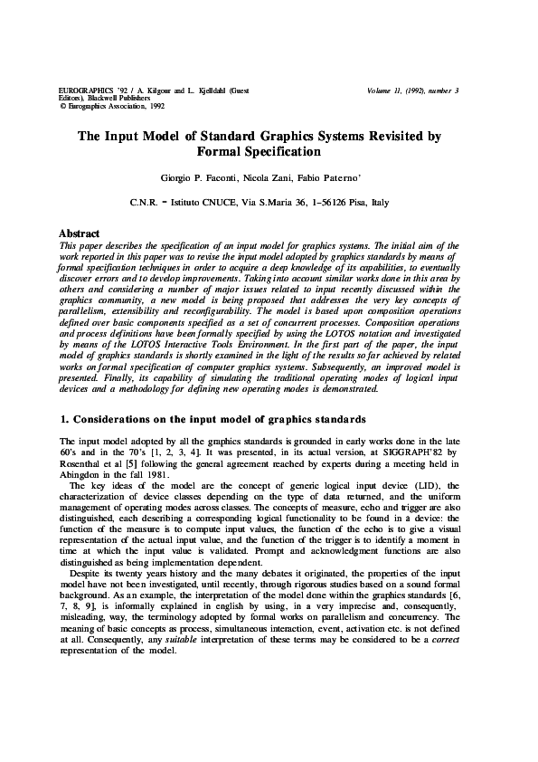 (PDF) The Input Model of Standard Graphics Systems Revisited by Formal ...