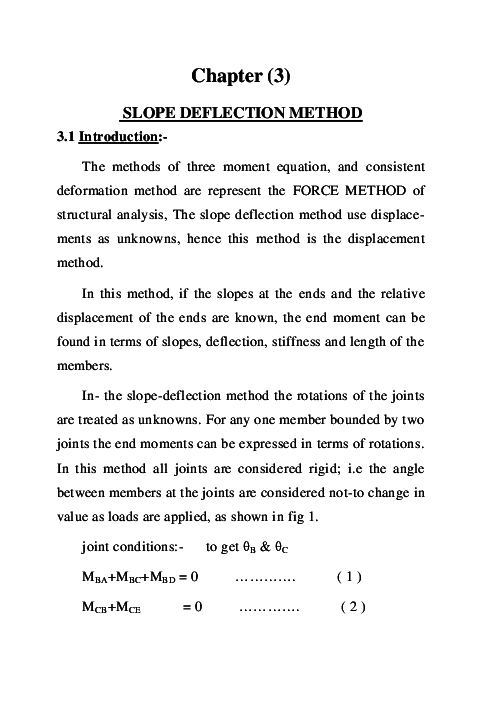 (PDF) Chapter (3) SLOPE DEFLECTION METHOD