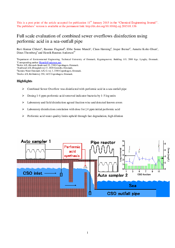 (PDF) Full scale evaluation of combined sewer overflows disinfection ...