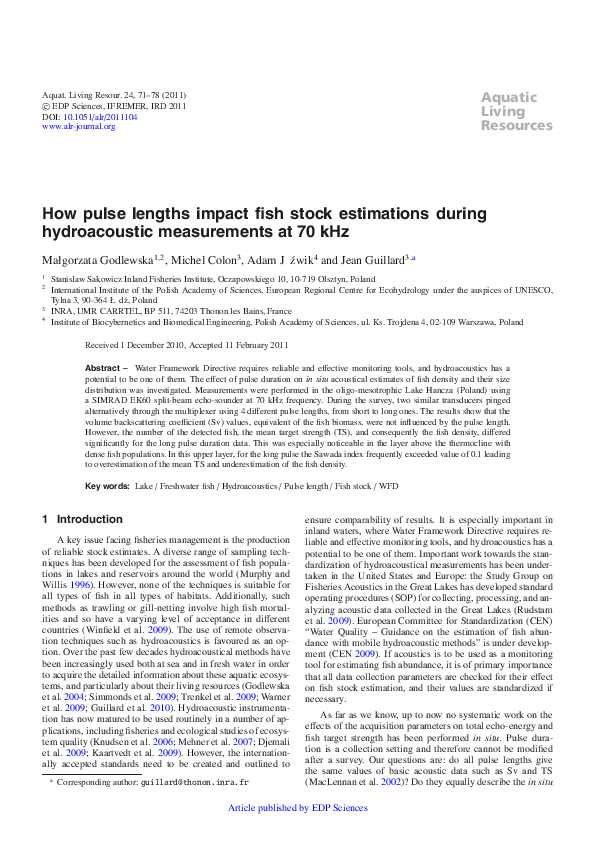 (PDF) How pulse lengths impact fish stock estimations during ...