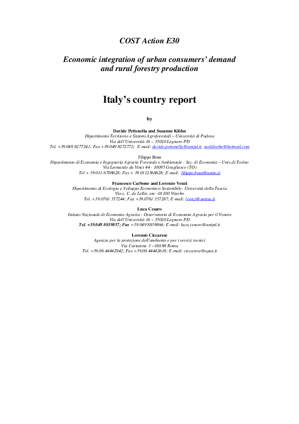 (PDF) Italy's country report