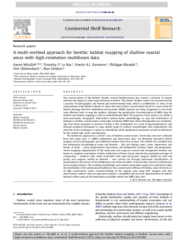 (PDF) Side-Scan Sonar Mapping of Coastal Seabed Habitats. A Case Study on Romanian Sci Natura ...