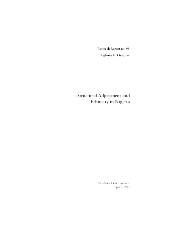 (PDF) Structural Adjustment and Ethnicity in Nigeria