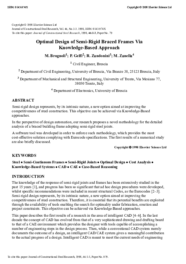 (PDF) Optimal design of semi-rigid braced frames via knowledge-based ...