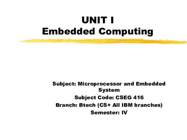 Ppt Unit 1 Embedded Computing 1 Pragya Gupta