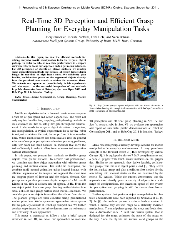 (PDF) Real-Time 3D Perception and Efficient Grasp Planning for Everyday ...