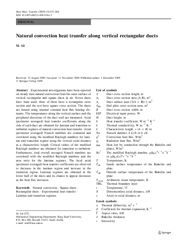 (PDF) Natural convection heat transfer along vertical rectangular ducts