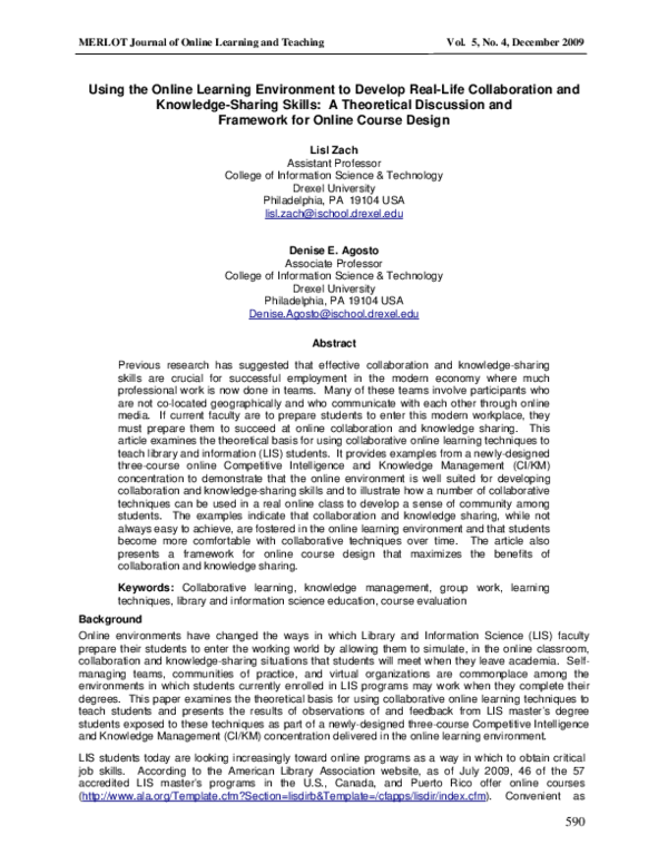 (PDF) Using the Online Learning Environment to Develop Real-Life ...