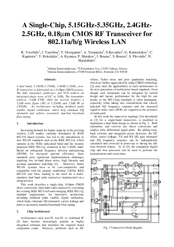 (PDF) A single-chip, 5.15GHz-5.35GHz, 2.4GHz-2.5GHz, 0.18μm CMOS RF ...