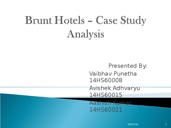 (PPT) Brunt Hotels Case Study Analysis