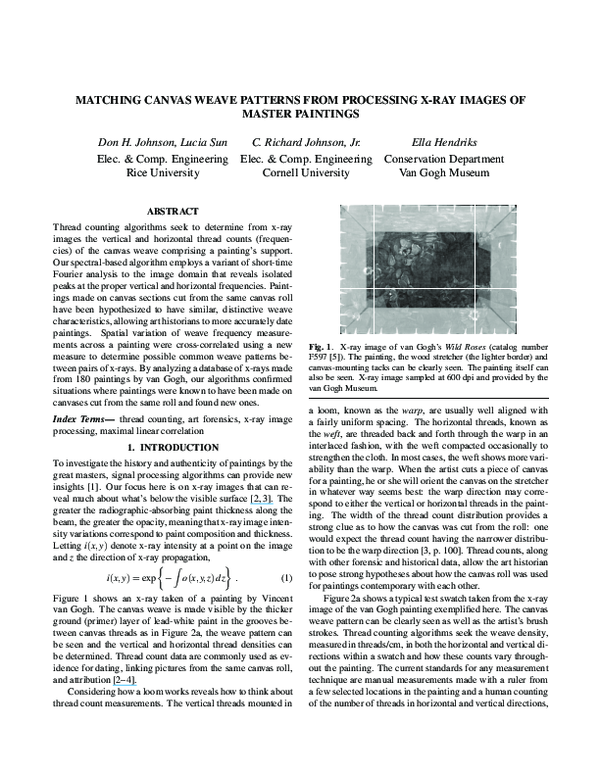 (PDF) Matching canvas weave patterns from processing x-ray images of ...