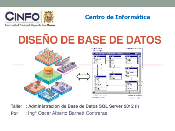 (PDF) DISEÑO DE BASE DE DATOS Taller : Administración de Base de Datos SQL Server 2012 (I