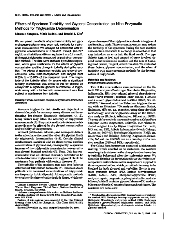 (PDF) Effects of specimen turbidity and glycerol concentration on nine ...