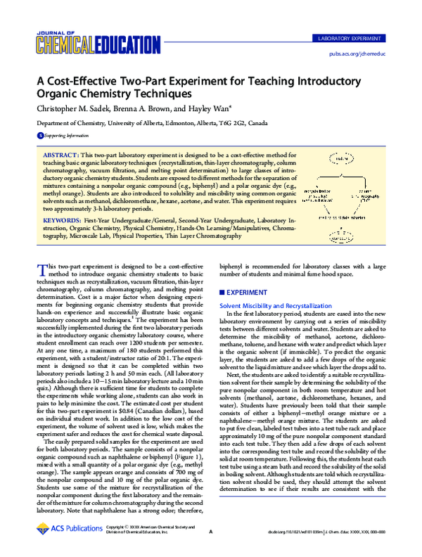 (PDF) A Cost-Effective Two-Part Experiment for Teaching Introductory ...