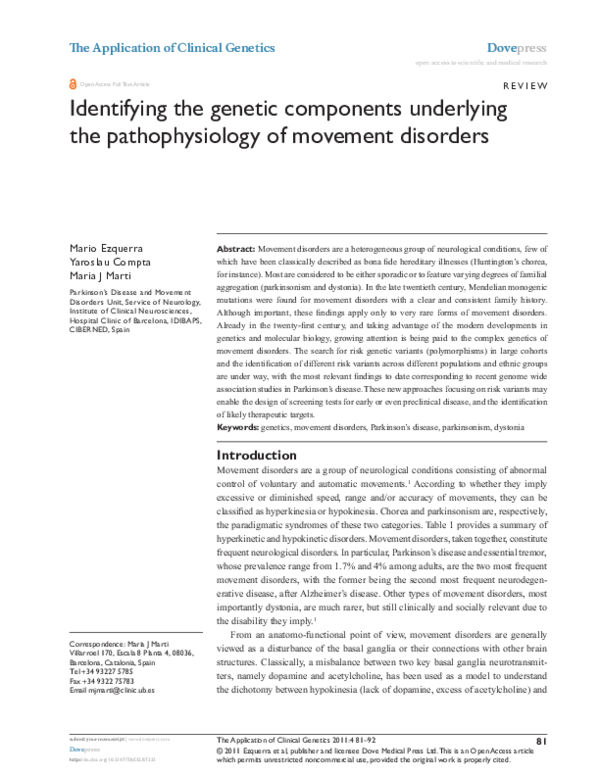 (PDF) Identifying the genetic components underlying the pathophysiology ...