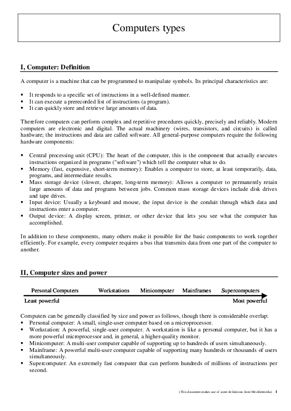 (PDF) Computers types