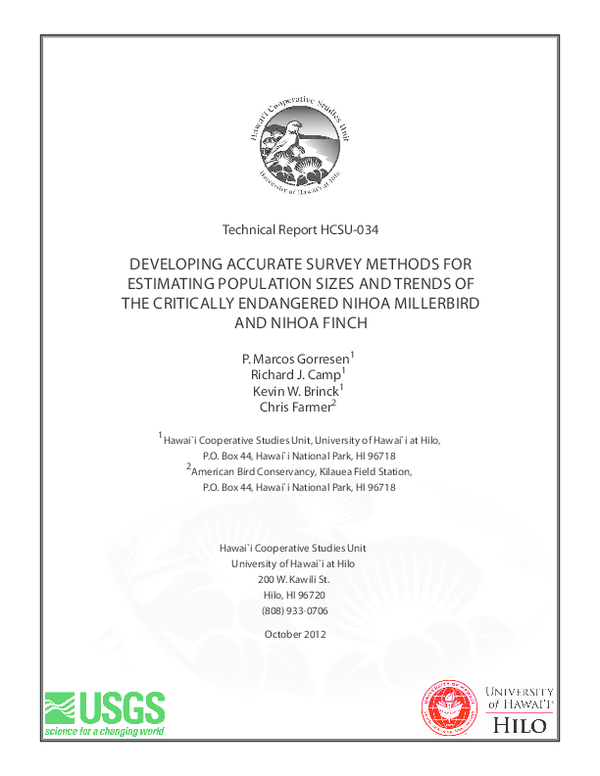 (PDF) Developing accurate survey methods for estimating population ...