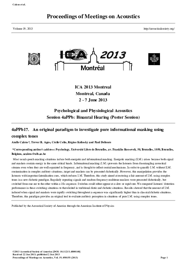 (PDF) An original paradigm to investigate pure informational masking ...