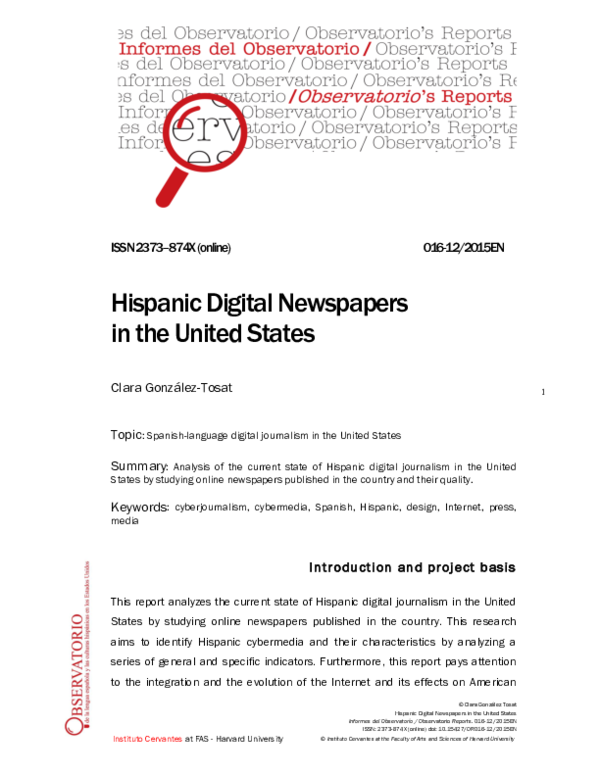(PDF) 016-12/2015EN. Hispanic Digital Newspapers in the United States