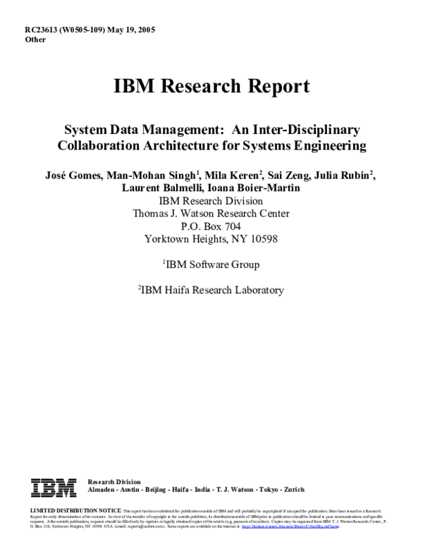 (PDF) System Data Management: An Inter-Disciplinary Collaboration ...