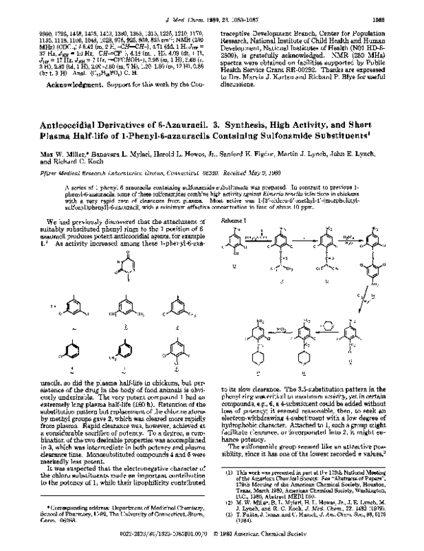 (PDF) Anticoccidial derivatives of 6-azauracil. 3. Synthesis, high ...