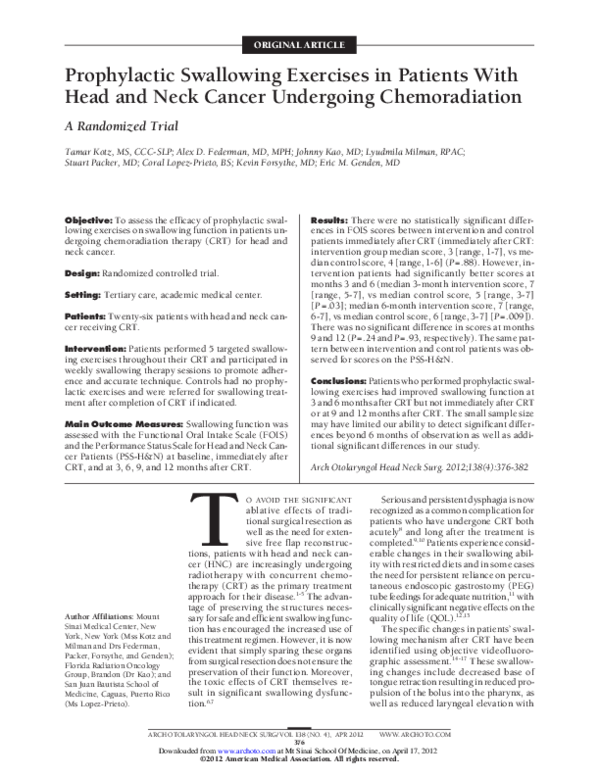 (PDF) Water swallow screening test for patients after surgery for head ...