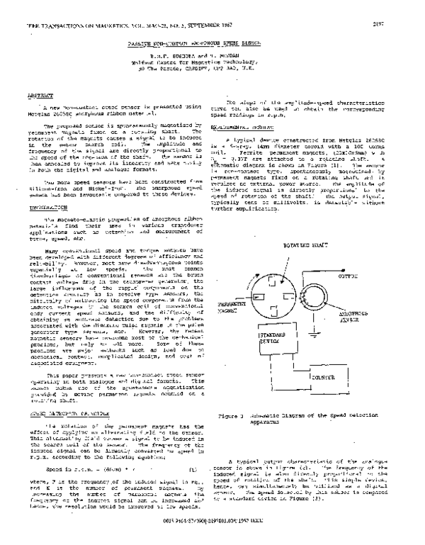 (PDF) Passive non-contact amorphous speed sensor