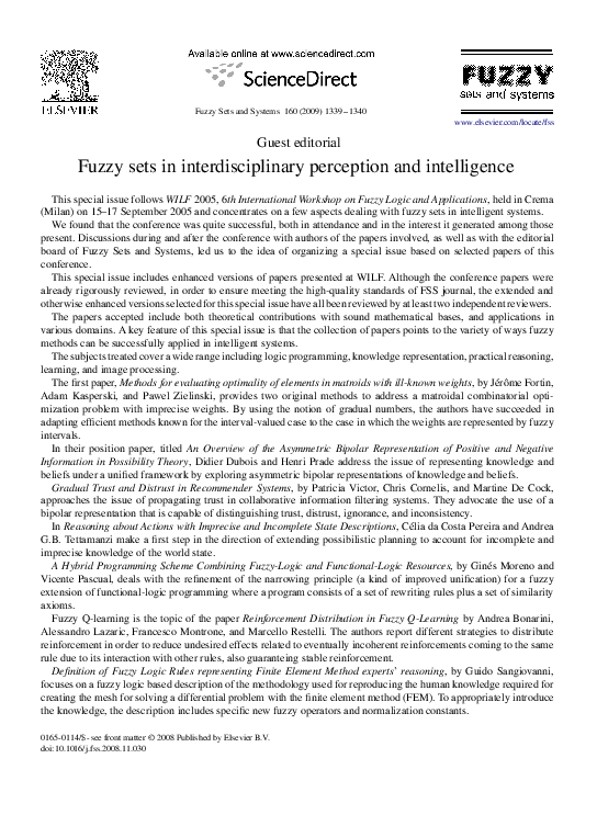 (PDF) Fuzzy sets in interdisciplinary perception and intelligence