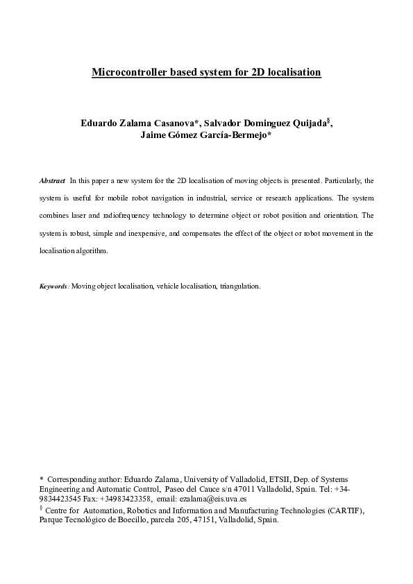 (PDF) Microcontroller based system for 2D localisation