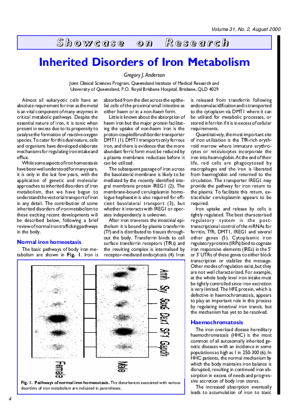 (PDF) Inherited disorders of iron metabolism