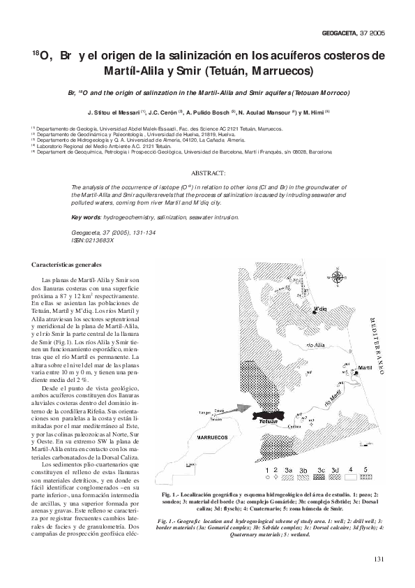 (PDF) 18O, Br y el origen de la salinización en los acuíferos costeros ...