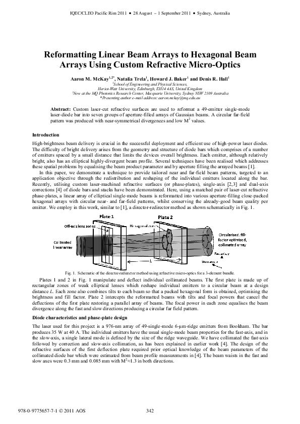 (PDF) Reformatting linear beam arrays to hexagonal beam arrays using ...
