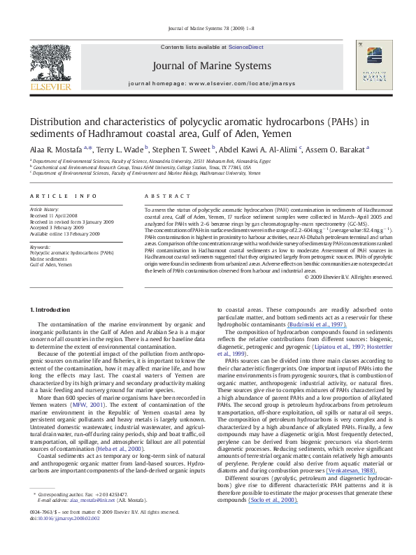 (PDF) Distribution and characteristics of polycyclic aromatic hydrocarbons (PAHs) in sediments ...