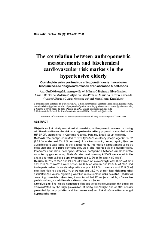 (PDF) [Altered nutritional status and its association with lipid ...