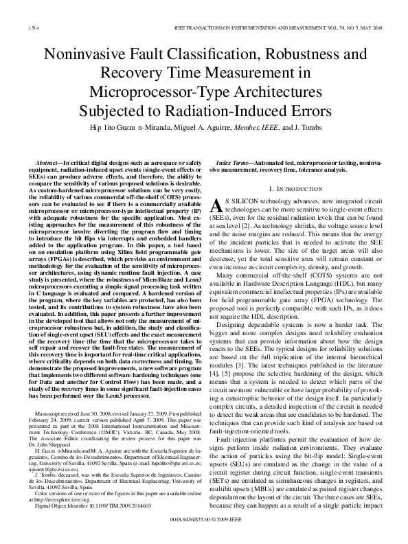 (PDF) Noninvasive Fault Classification, Robustness and Recovery Time ...