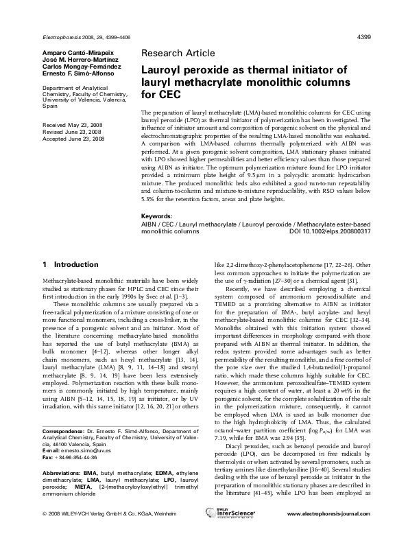 (PDF) Lauroyl peroxide as thermal initiator of lauryl methacrylate ...