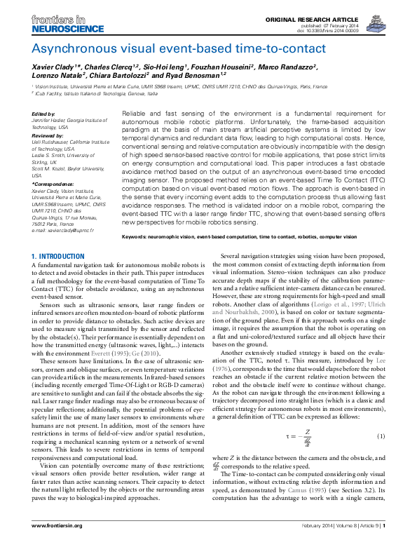 (PDF) Asynchronous visual event-based time-to-contact
