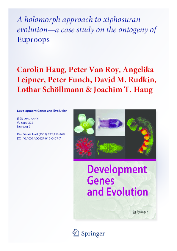 (PDF) A holomorph approach to xiphosuran evolution—a case study on the ...