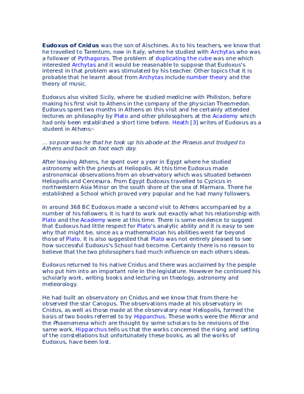 (DOC) Biography of Eudoxus