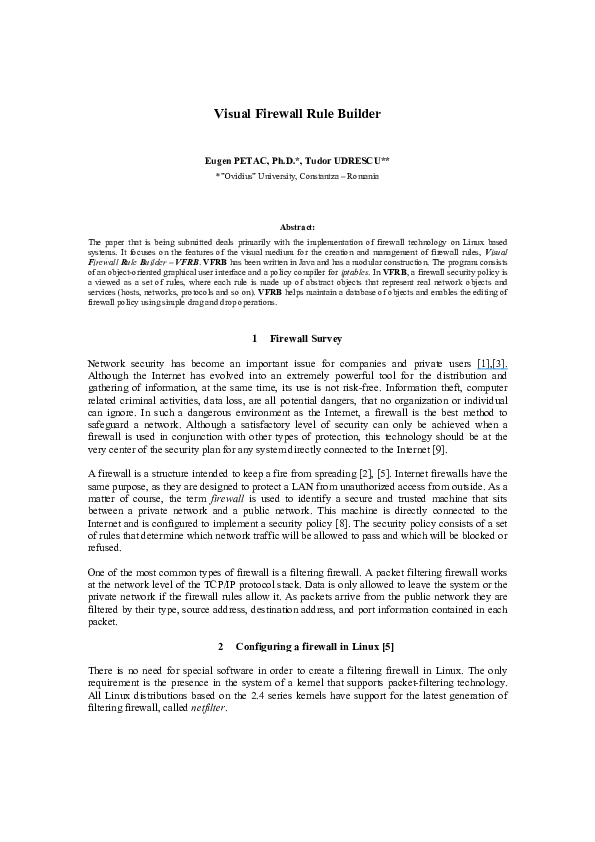 (PDF) Visual Firewall Rule Builder