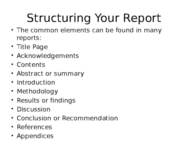 (PPT) Structuring Your Report