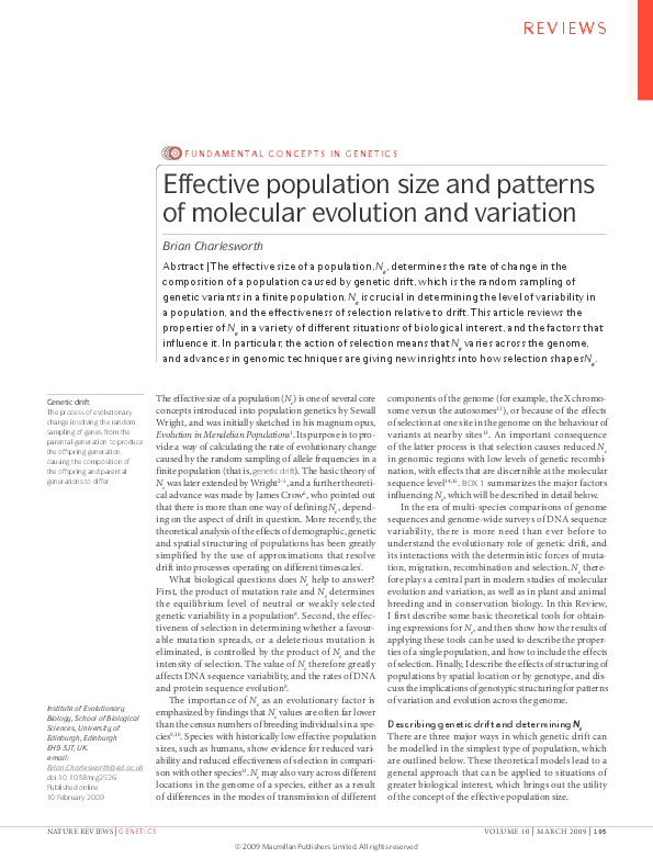 (PDF) The effective size of a population (N