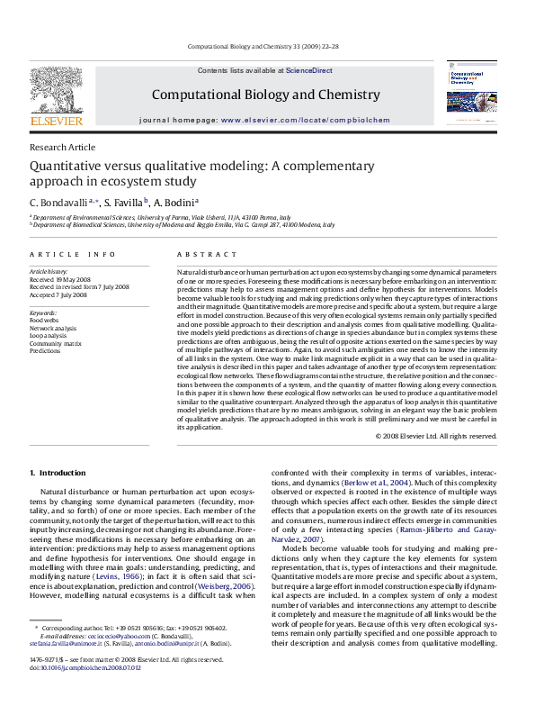 (PDF) Quantitative versus qualitative modeling: A complementary ... (PDF) Quantitative versus qualitative modeling: A complementary ...