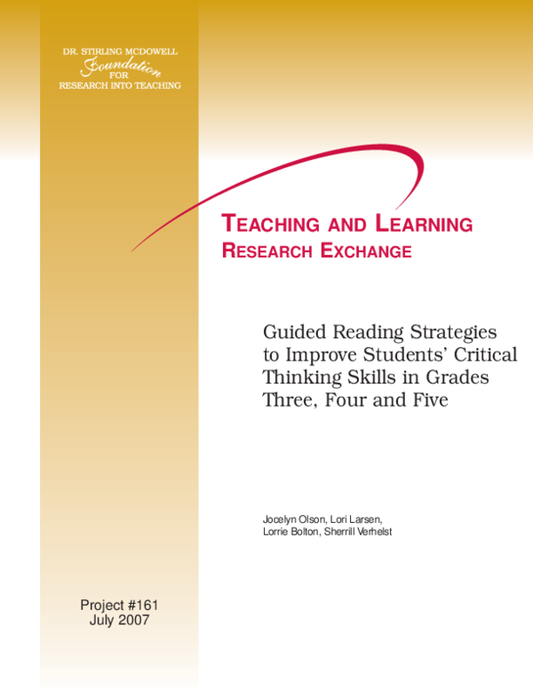 (PDF) Guided Reading Strategies to Improve Students' Critical Thinking ...