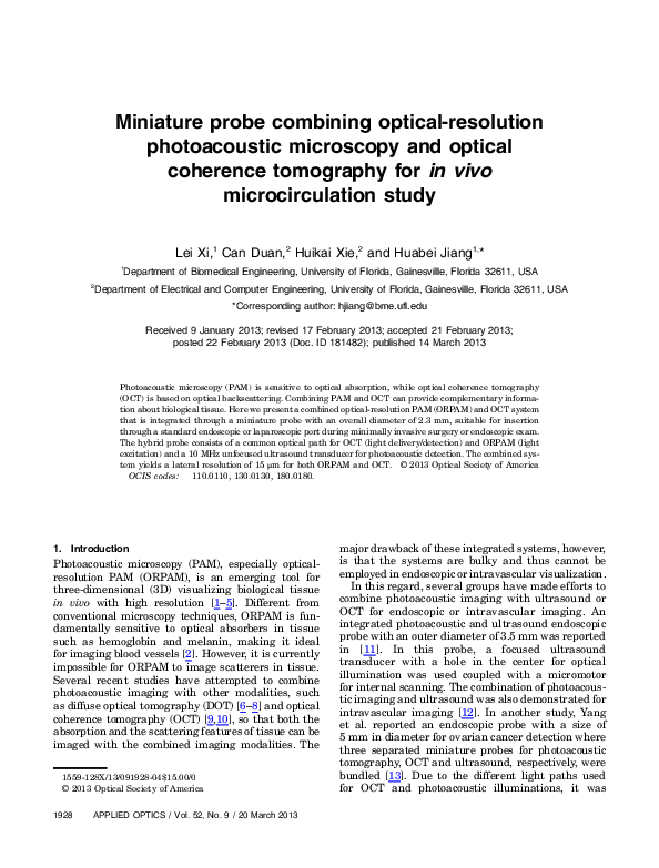 (PDF) Mosaic acquisition and processing for optical-resolution photoacoustic microscopy | Roger ...