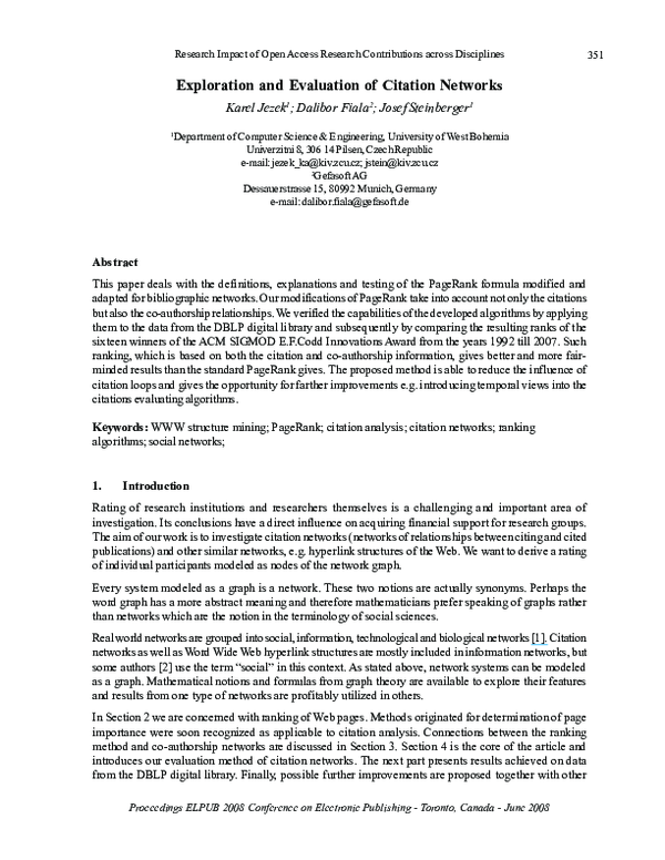 (PDF) Time and Citation Networks | Tim S Evans - Academia.edu