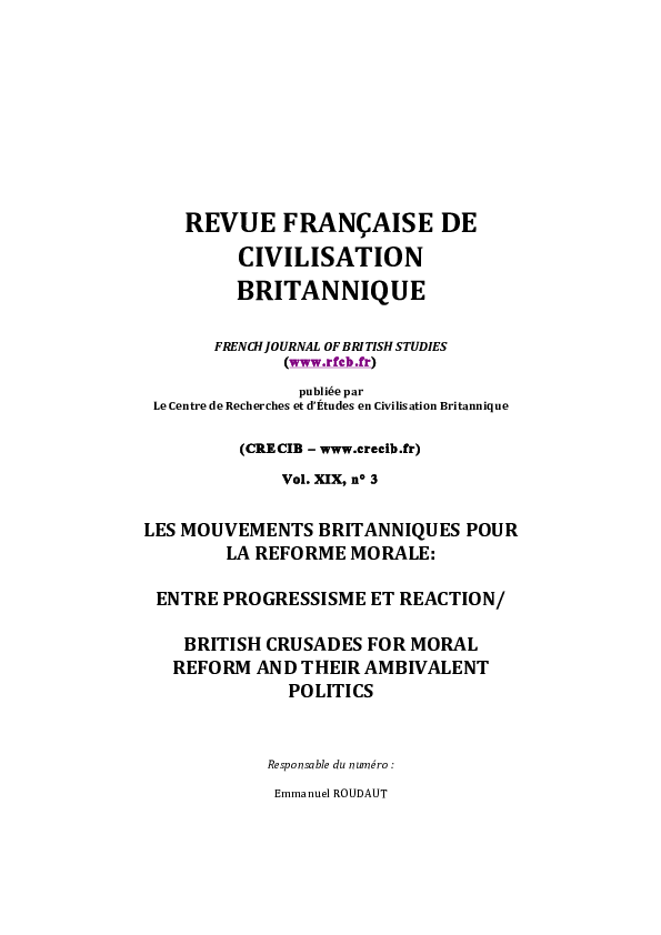 (PDF) Henry Stephens Salt et la Humanitarian League (1891-1919) : Une ...