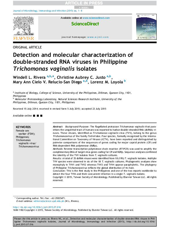 (PDF) Detection and molecular characterization of double-stranded RNA ...