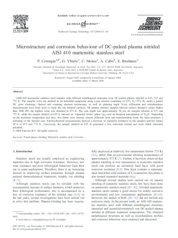 (PDF) Microstructure and corrosion behaviour of DC-pulsed plasma ...